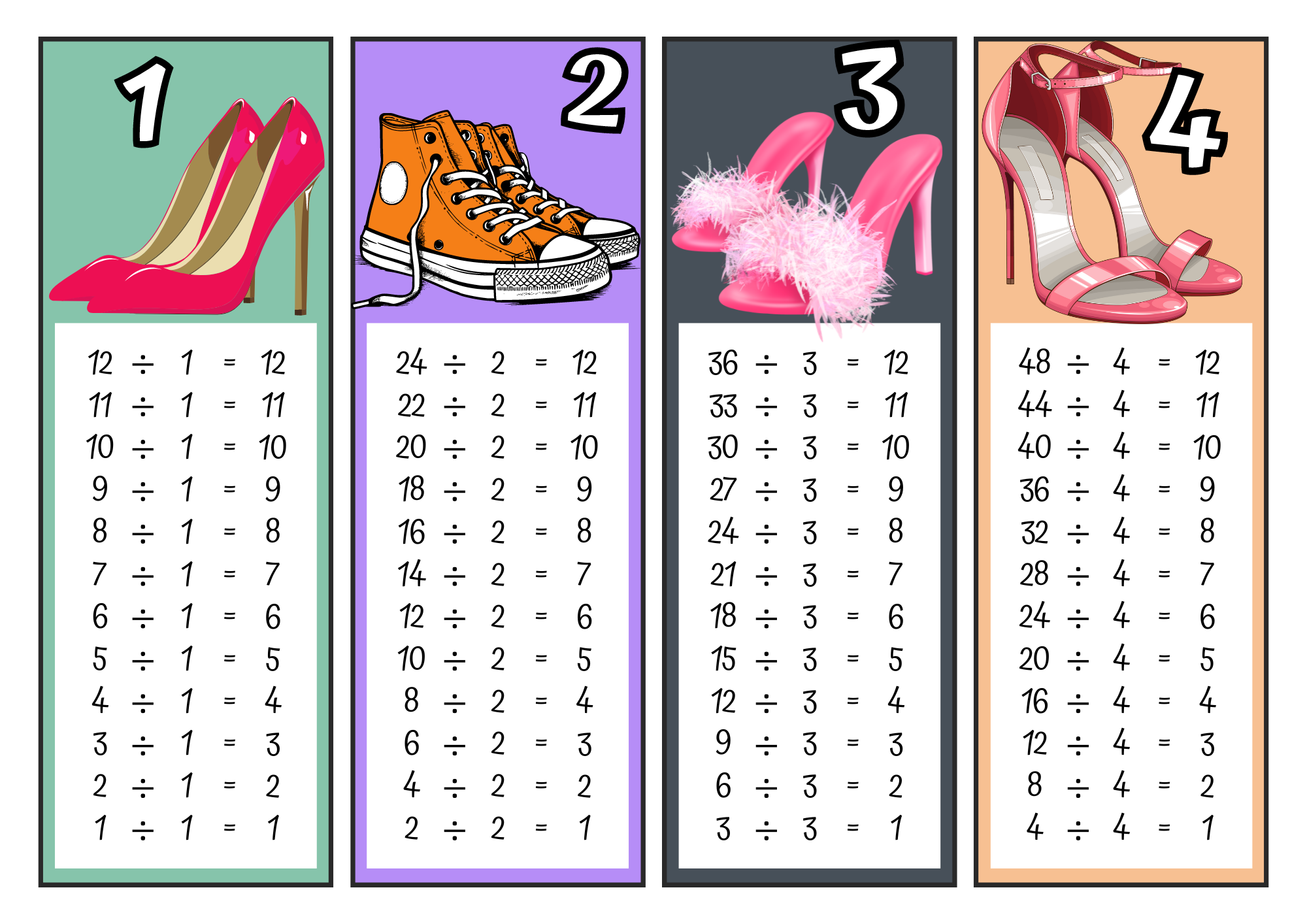Cards da Divisão: A Tabuada da Divisão em Formato Divertido e Atraente ...