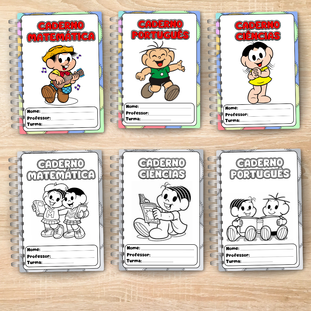 Capas de Caderno Turma da Mônica – Arrisque e Rabisque