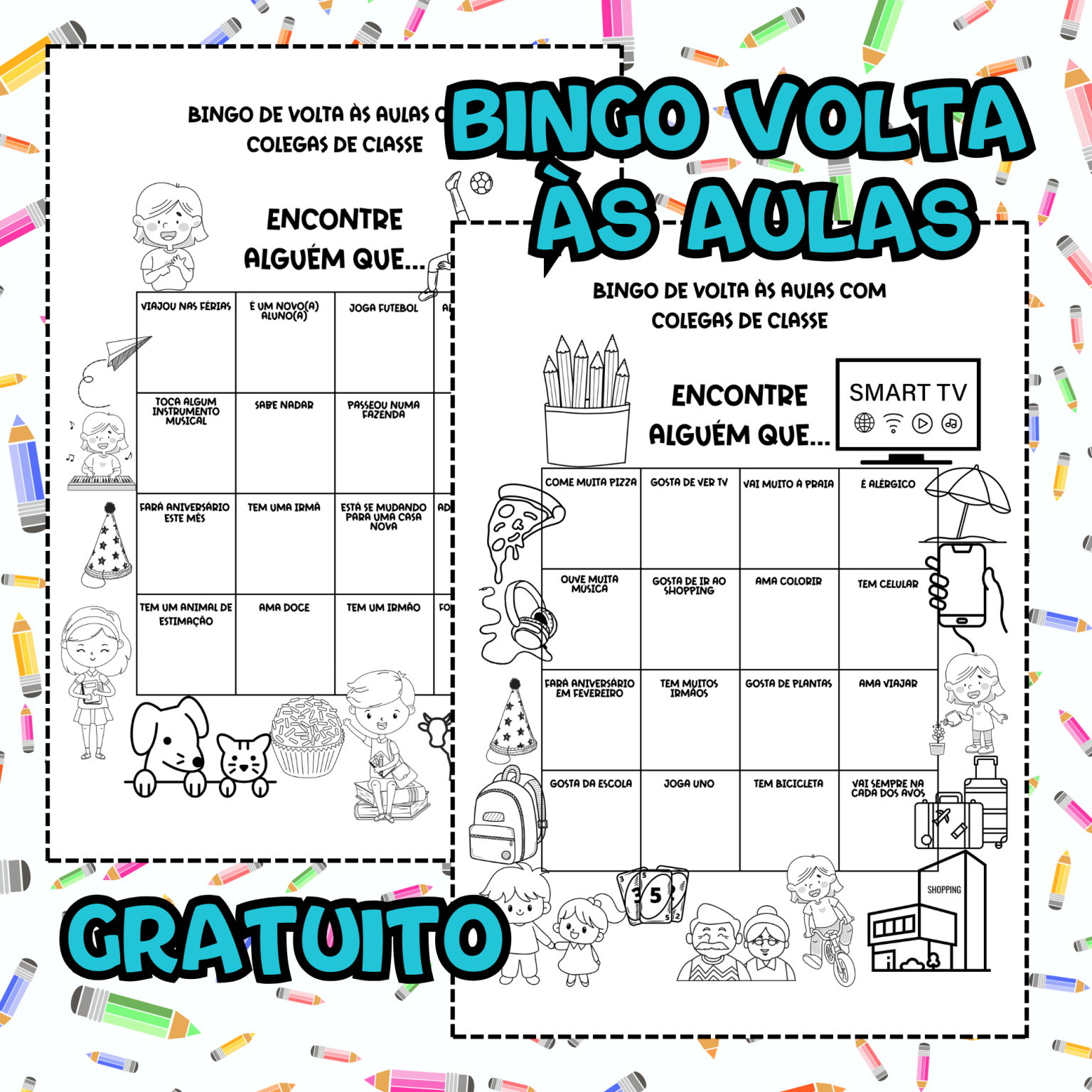 🎉 BINGO DE VOLTA ÀS AULAS 🎉 – GRATUITO – Arrisque e Rabisque