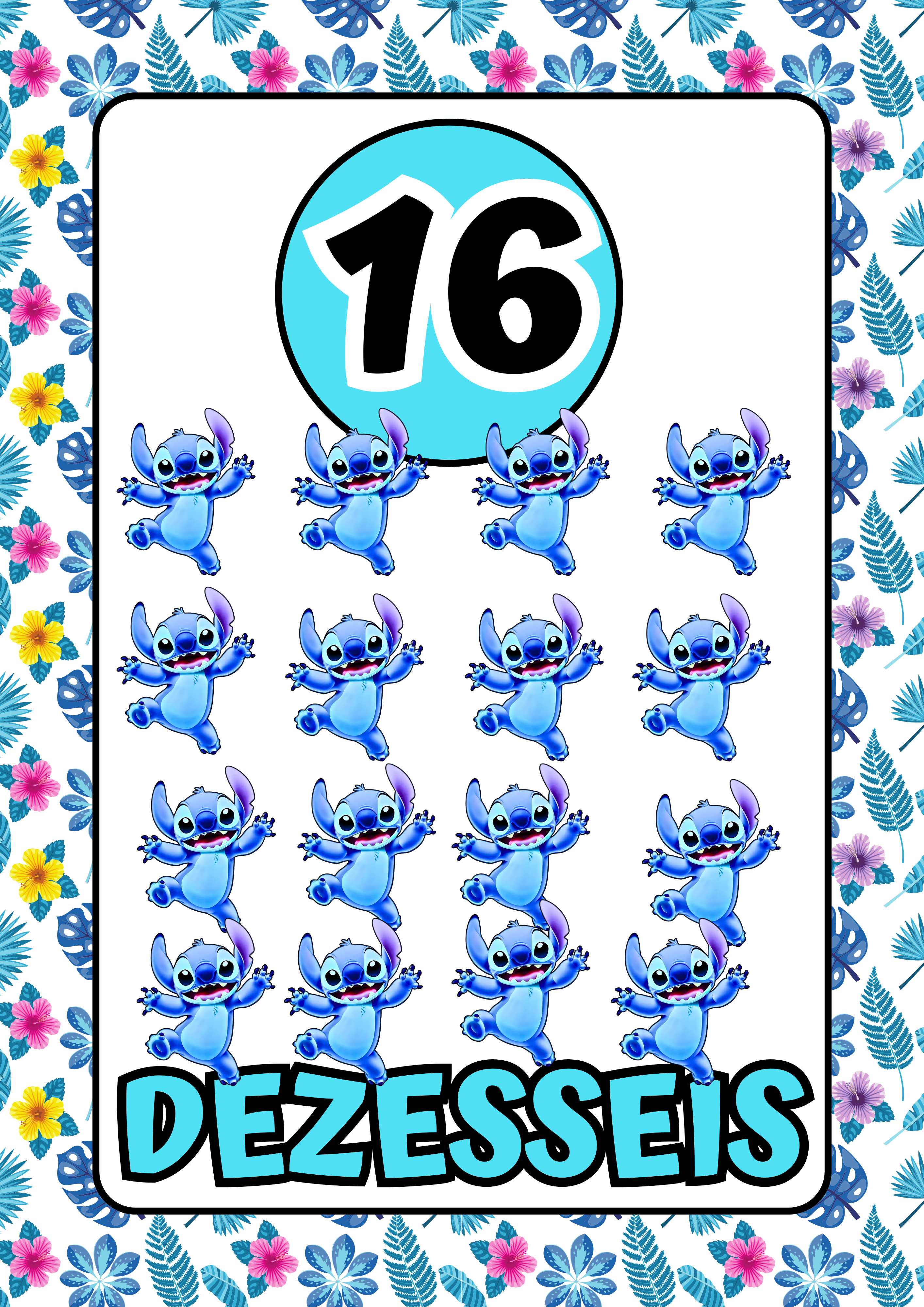 NÚMEROS DE 1 A 20 – STITCH – Arrisque e Rabisque