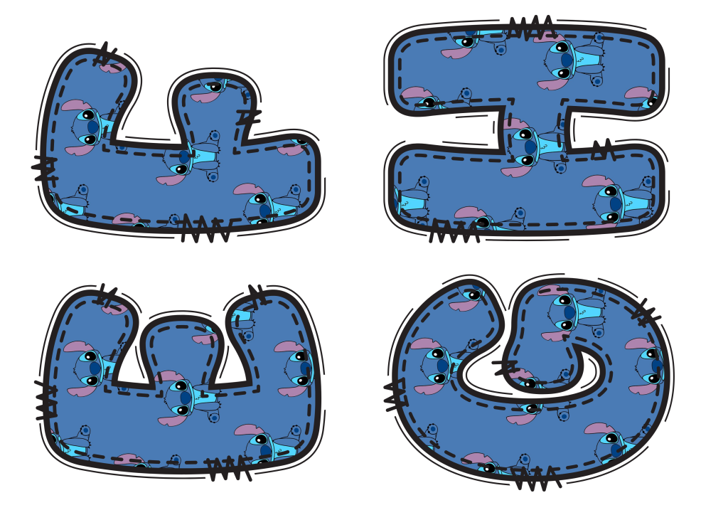 LETRAS DO ALFABETO – STITCH – Arrisque e Rabisque
