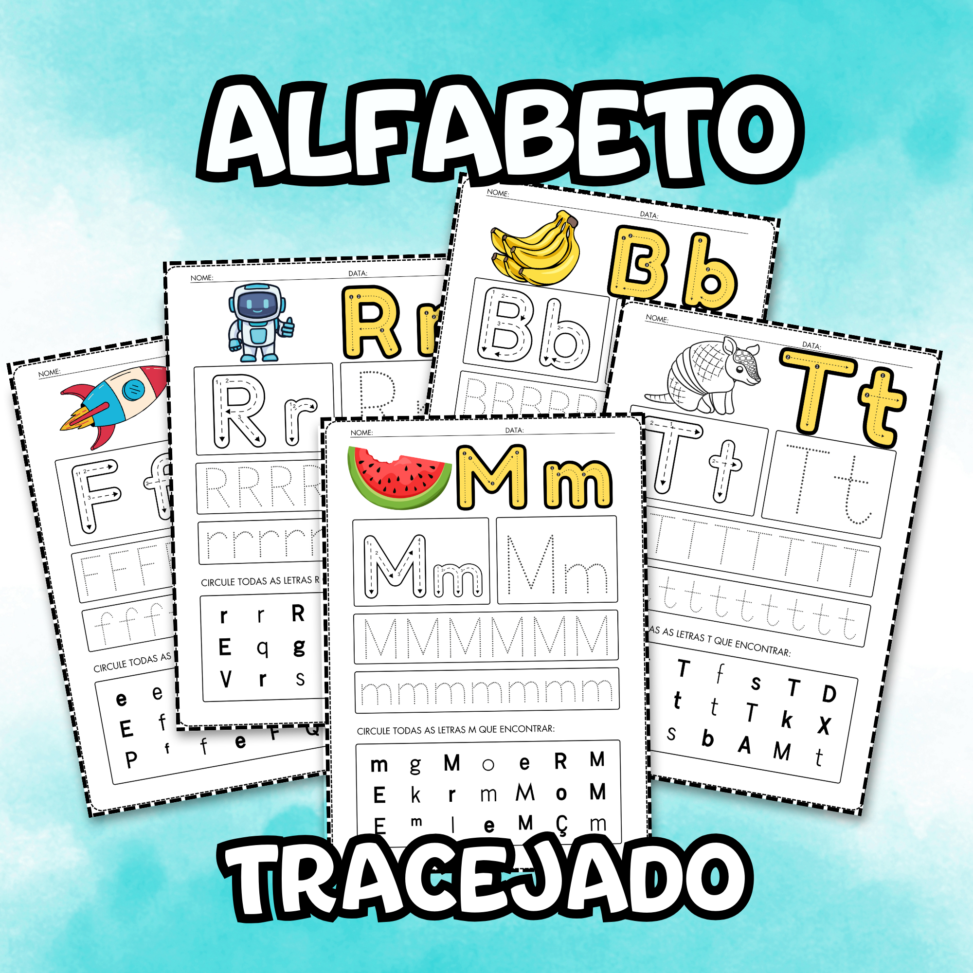 ALFABETO TRACEJADO – Arrisque e Rabisque