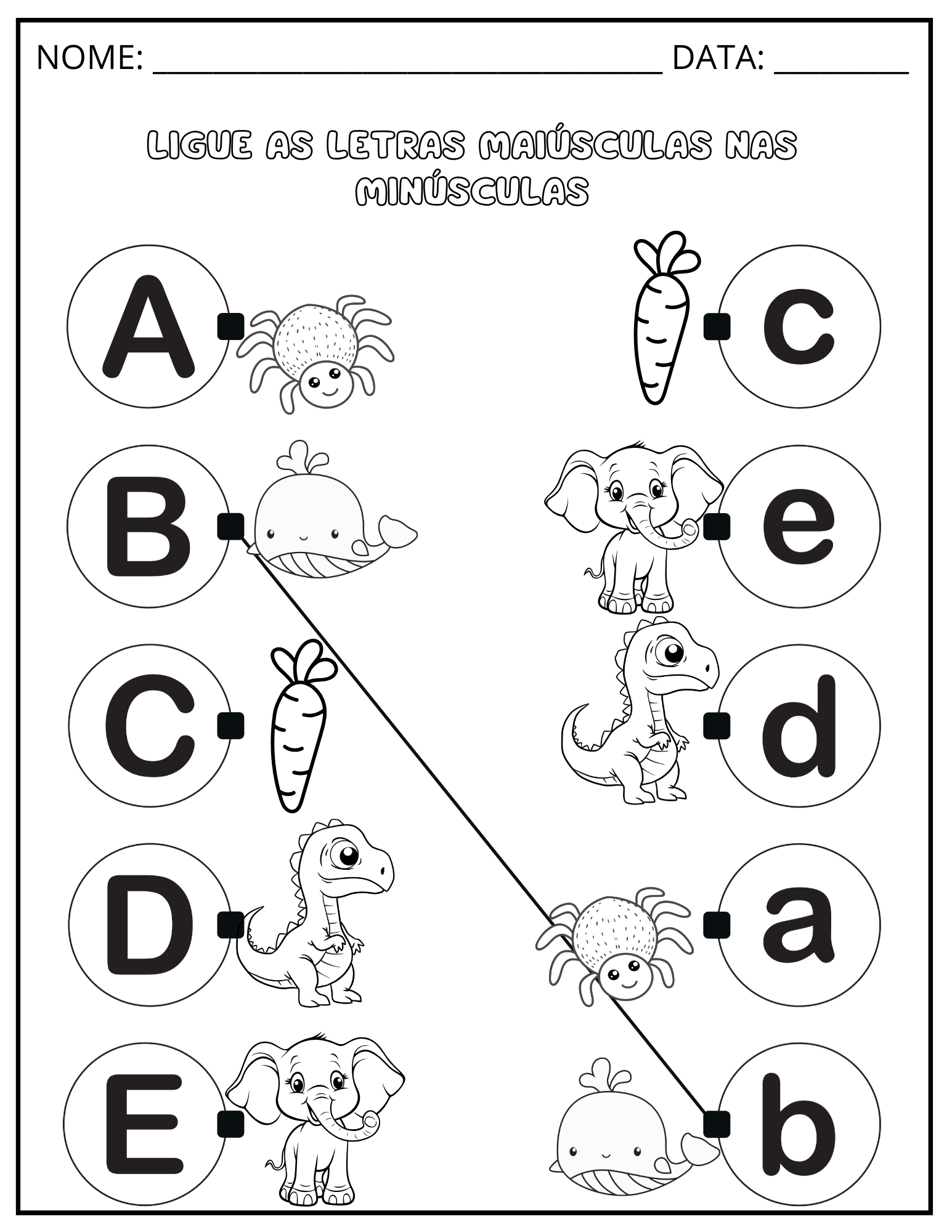 ATIVIDADE DE LIGAR – LIGA LETRAS MAIÚSCULAS E MINÚSCULAS – Arrisque e ...